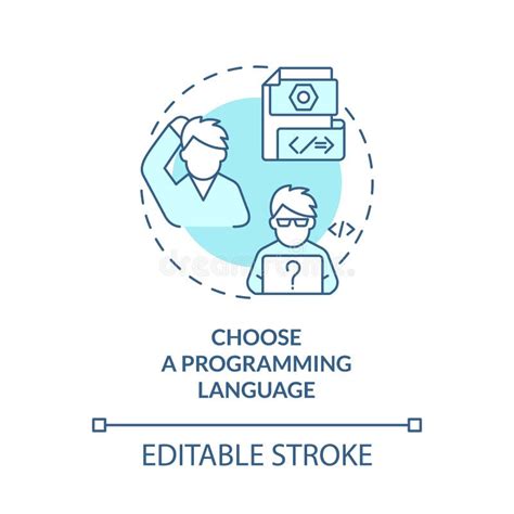 Choose A Programming Language Turquoise Concept Icon Stock Vector