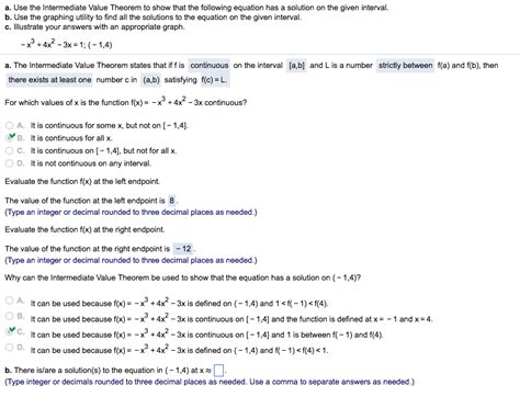 Solved A Use The Intermediate Value Theorem To Show That