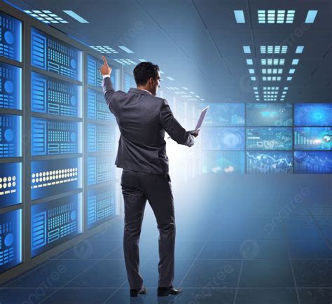 the concept of big data management with businessman concept of big data