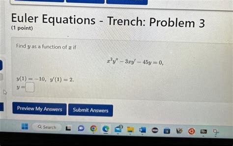 Solved Series Solutions Trench Problem 3 8 Points Solve