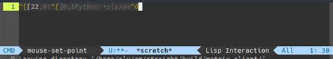 wierd text from ipython in scratch buffer r emacs