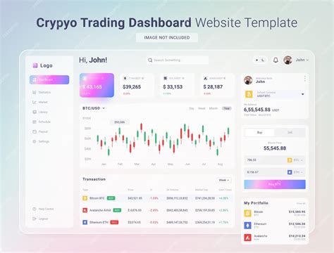 Premium Vector Eps Crypto Trading Dashboard Website Templtae Full Editable And Vector Light Mode