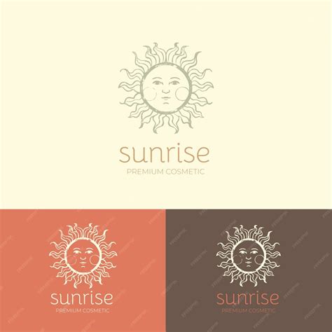 손으로 그린 Boho 태양 로고 템플릿 무료 벡터