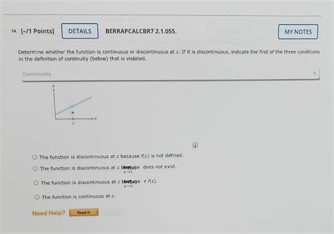 Solved Determine Whether The Function Is Continuous Or