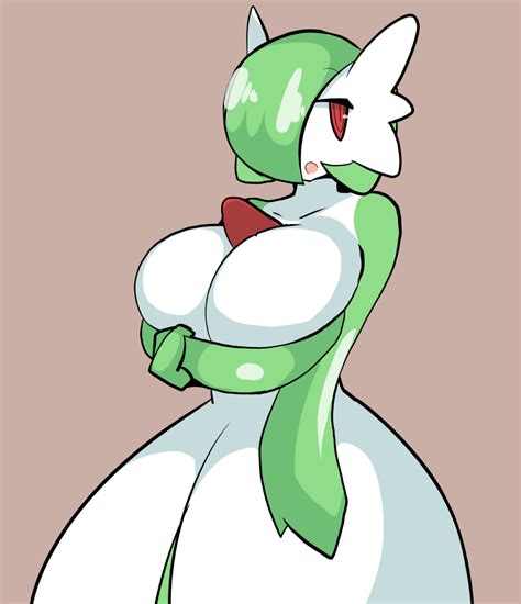 Petronoise Gardevoir Nintendo Pokemon Looking Away Girl Breasts Brown Background