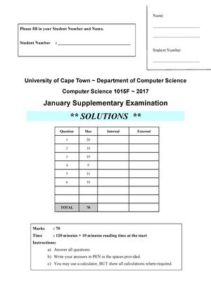 CSC F Test PAST PAPER CSC F Studocu