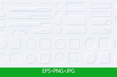 Neumorphism Style Ui Elements Buttons Graphic By Frogellastock · Creative Fabrica
