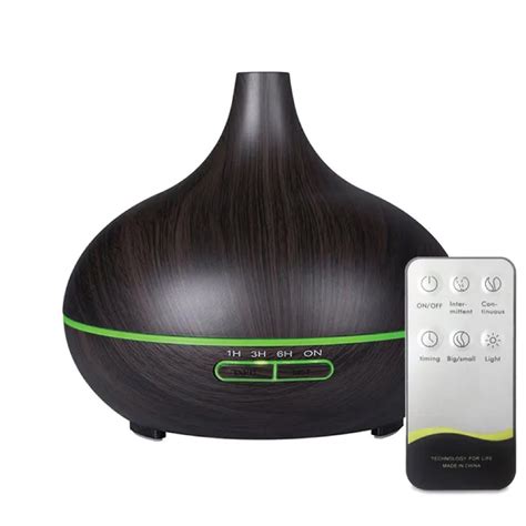 Dark Wood Grain Aroma Diffuser 500 Ml With Remote Control Coffeeroma