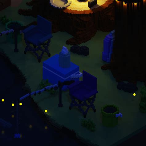Rv Camp Night In Voxel R Voxelart