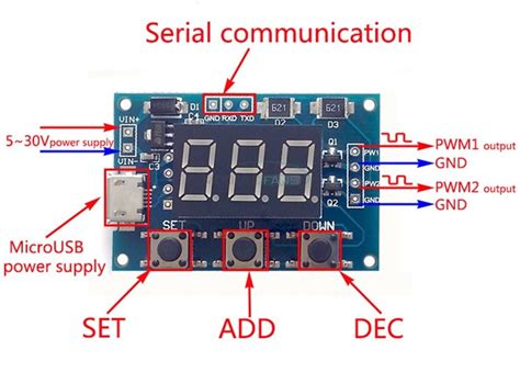 Channel Dual Way Independent PWM Generator Digital LED Duty Cycle Pulse Frequency Board Module