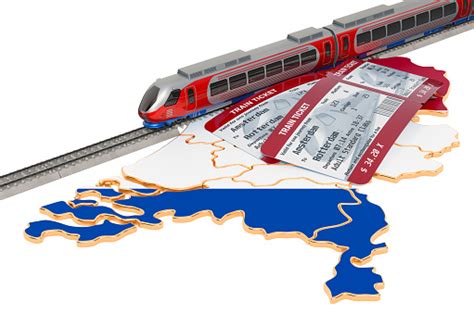 네덜란드 개념에서 기차 여행 흰색 배경에서 격리된 3d 렌더링 3차원 형태에 대한 스톡 사진 및 기타 이미지 3차원 형태