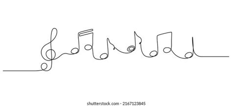 음악 메모의 연속 선 그리기 간단한 스톡 벡터로열티 프리 2169272029 Shutterstock