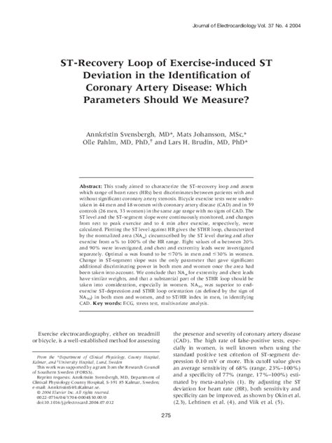 Pdf New Parameters In The Interpretation Of Exercise Testing In Women
