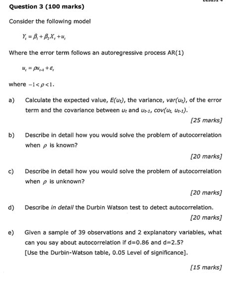 Solved Question Marks Consider The Following Model Chegg