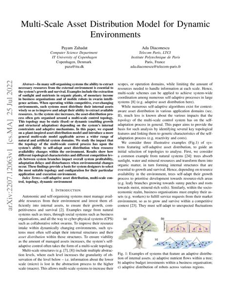 Multi Scale Asset Distribution Model For Dynamic Environments Deepai