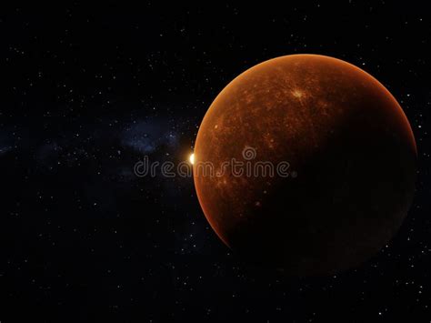 Mercury And The Sun Seen From Orbit Stock Illustration Illustration