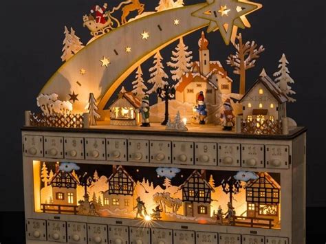 Wooden Shooting Star Advent Calendar W Led Lights Only 39 99 Shipped