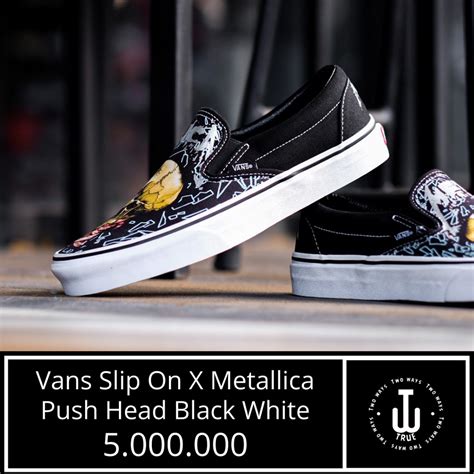Jual Sepatu Vans Original Vans Slip On X Metallica Push Head Black White Sepatu Vans Murah