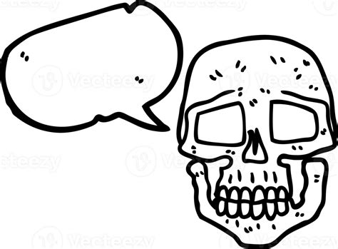Hand Drawn Speech Bubble Cartoon Skull Icon 40827884 Png