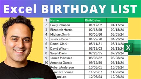 Master Your Birthday List In Excel Step By Step Guide MyExcelOnline