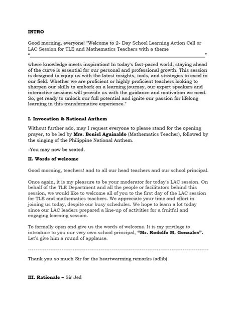 Lac Session Script Pdf Learning Behavior Modification