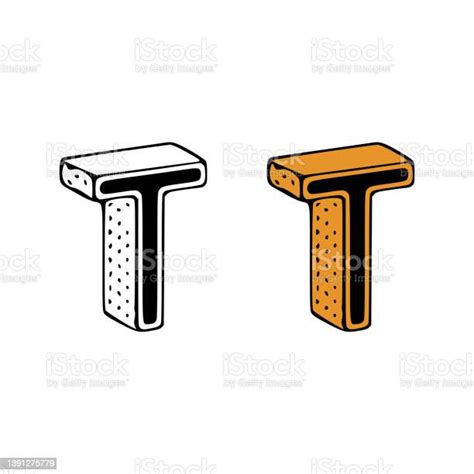 흰색 배경에 아이소메트릭 문자 T 낙서 벡터 일러스트레이션 편지 클립 아트 3차원 형태에 대한 스톡 벡터 아트 및 기타 이미지 3차원 형태 알파벳 T 개념 Istock