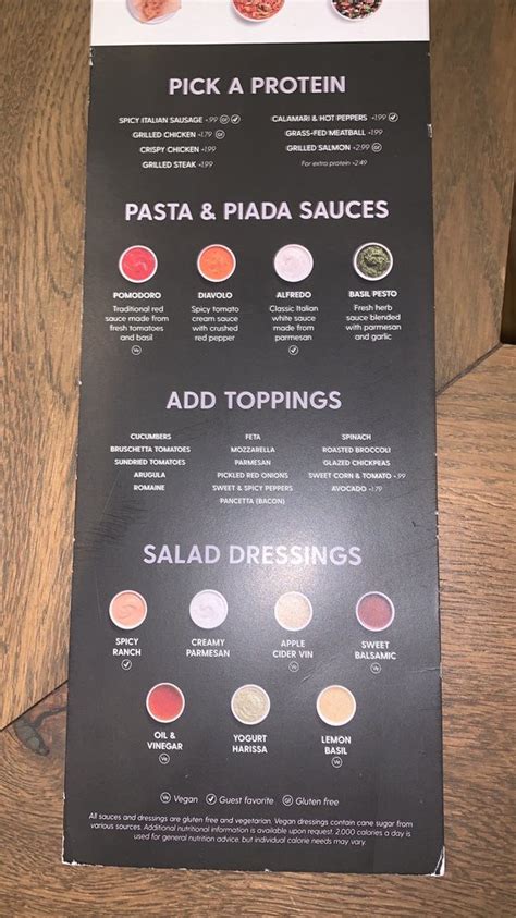 Menu Piada Italian Street Food