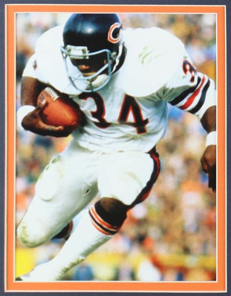 Walter Payton Signed Bears Custom Framed Cut Display With Jersey Super