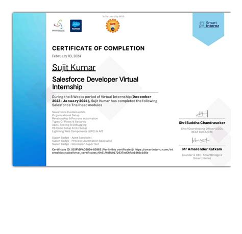 Sujit Kumar On Linkedin Smartinternz Salesforce Trailhead