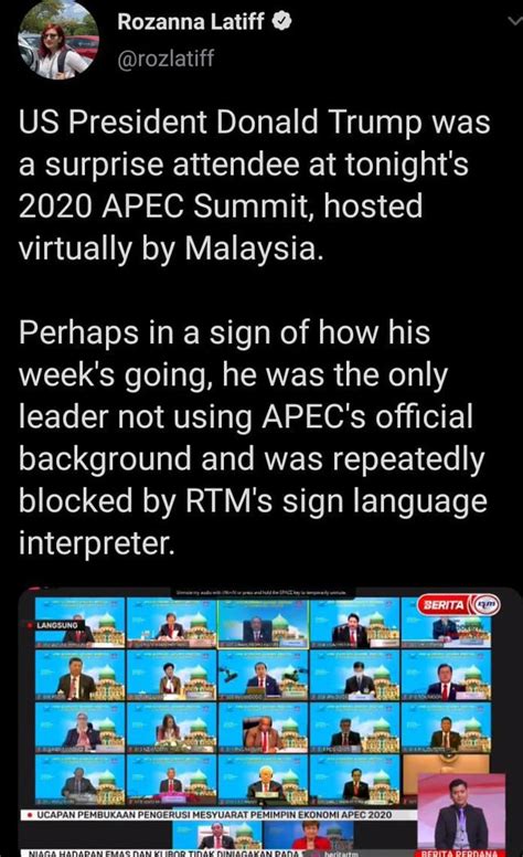 Rtms Sign Language Interpreter Blocks Donald Trump During Apec Rmalaysia