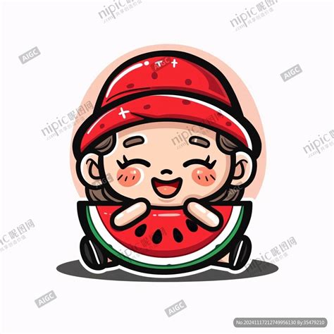 Ai创作图西瓜形象设计 卡通西瓜头小孩 卡通西瓜仔 西瓜水蜜桃卡通女孩 西瓜拟人logo 吃西瓜logo 西瓜吉祥物 西瓜女孩卡通标志 西瓜本本插画 手绘西瓜与小孩 原创西瓜水果拟人 卡通吃