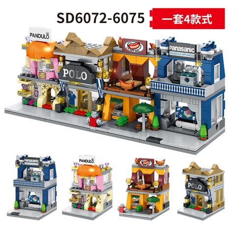 Sembo Sd 6084 6099 And 6054 6057 Mini Street Shop Model Loz™ Mini Blocks