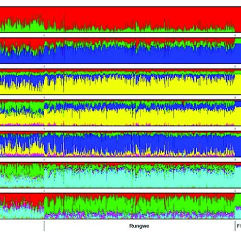 Admixture Bar Plot Showing Breed Proportions At Assumed Ancestry Download Scientific Diagram