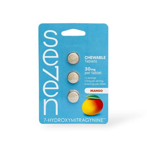 Se7en Kratom 7 Ho Chewable Tablets Mango 30mg For Relaxation