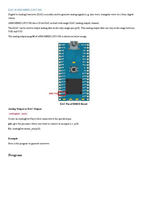 Dac Of Arm Mbed Lpc1768 Mbed Pdf