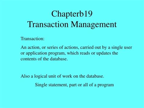 PPT Transaction Management PowerPoint Presentation Free Download ID