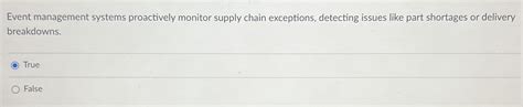 Solved Event Management Systems Proactively Monitor Supply