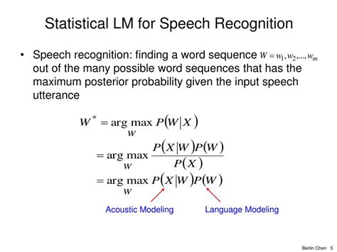 Ppt Statistical Language Modeling For Speech Recognition And