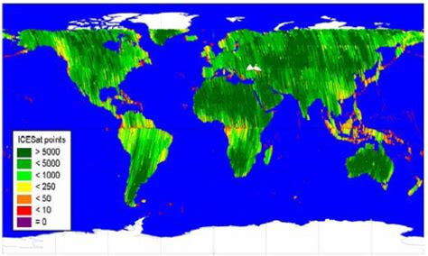 Global Distribution Of Icesat Points Over The Proposed Tandem X
