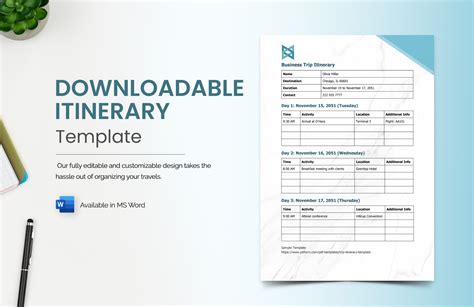 Downloadable Itinerary Template Download In Word Template Net