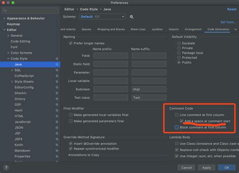 IntelliJ IDEA 行注释的缩进设置不自动添加注释到行首 简书