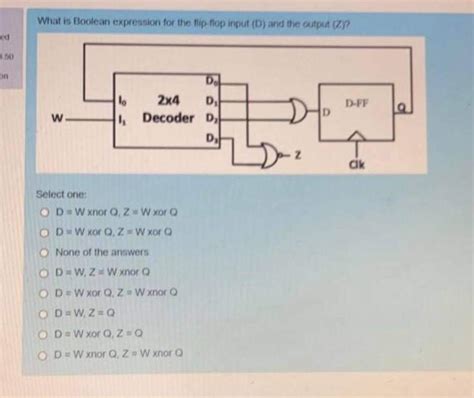 Solved What Is Boolean Expression For The Flip Flop Input
