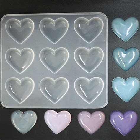 Silicone Resin Molds Silicone Heart Mold Puffy Heart Pendant Etsy