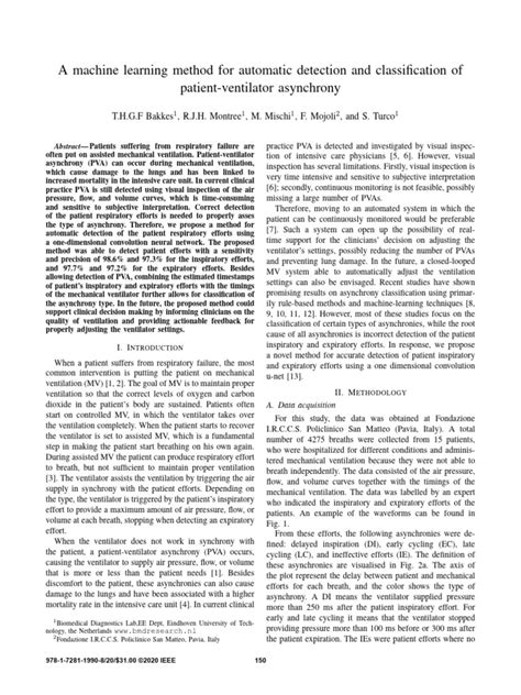 Machine Learning Method For Automatic Detection And Classification Of Patient Ventilator