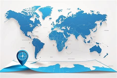 Pointers Direction Gps Navigation World Map Premium Ai Generated Image