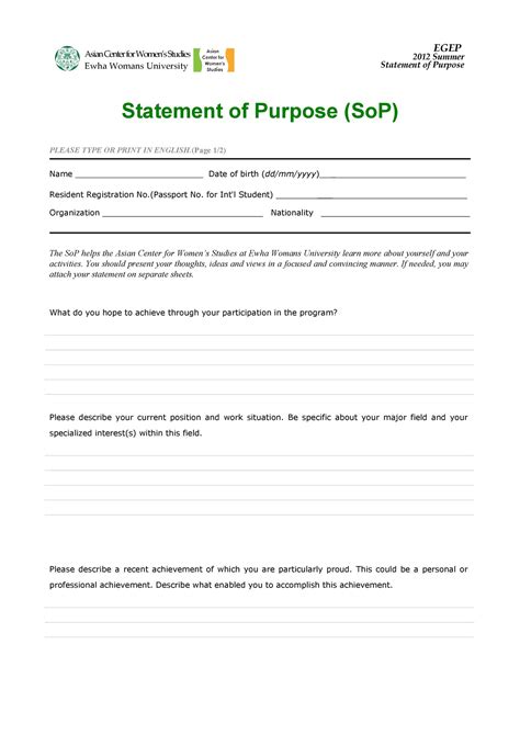 50 Statement Of Purpose Examples Graduate babe MBA PhD ᐅ