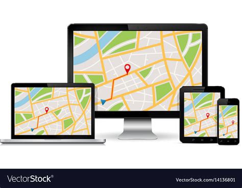 responsive navigation web design concept vector image