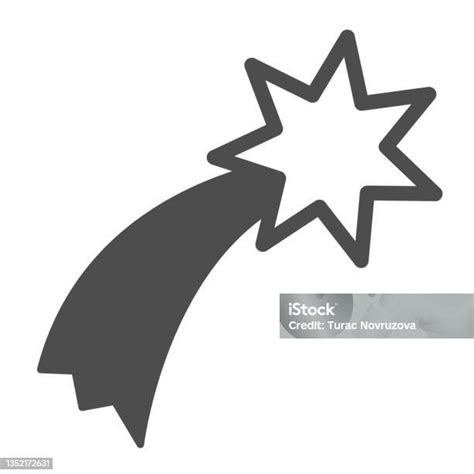 촬영 스타 혜성 떨어지는 단단한 아이콘 교육 개념 유성 흰색 배경에 운석 벡터 기호 모바일 개념 및 웹 디자인을위한 글리프 스타일 아이콘 벡터 그래픽 10에 대한 스톡 벡터