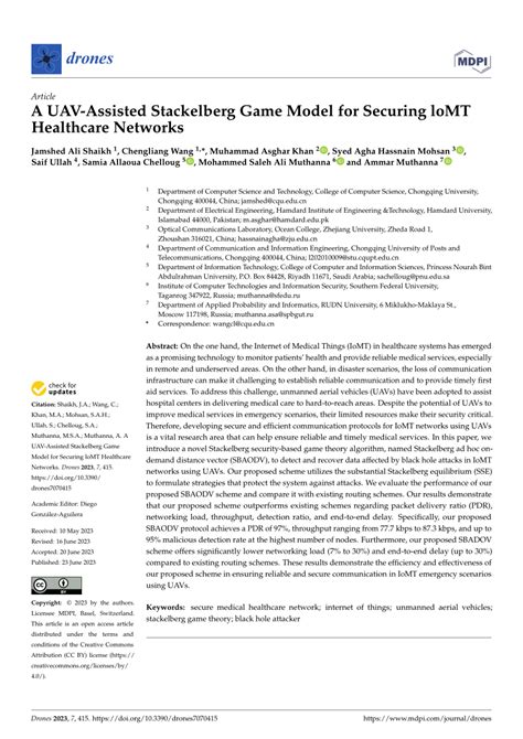 Pdf A Uav Assisted Stackelberg Game Model For Securing Lomt