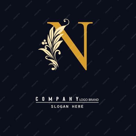 Premium Vector Letter N Logo Design In Leaf Shape Letter N Floral Decorative Luxurious
